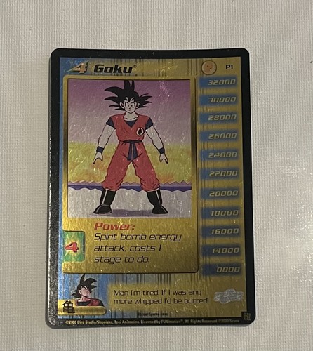 2000 Score Dragonball Z Goku Limited Promo Card Gold Foil P1 Rare DBZ ...