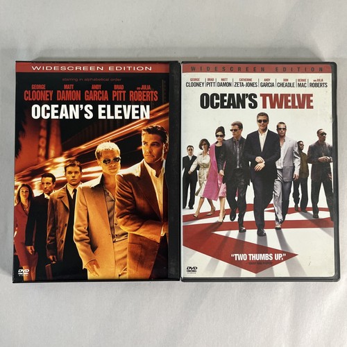 Lot of 2 Oceans Eleven & Oceans Twelve DVDs Brad Pitt Widescreen Classic Film | eBay
