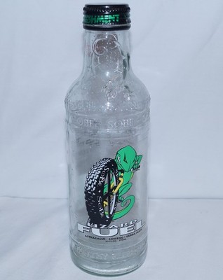 Vintage Collectable SOBE Lizard Fuel 20oz Glass Bottle Empty With Lid ...