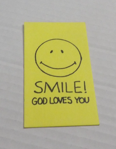 Yellow Smiley Face Smile God Loves You Business Card Religious ...