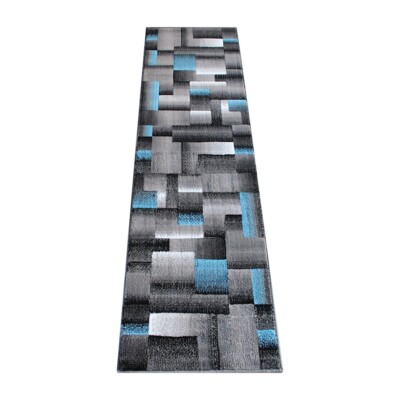 Flash Furniture Elio 2X7 Block Area Rug, Blue - ACD-RGTRZ861-27-BL-GG ...