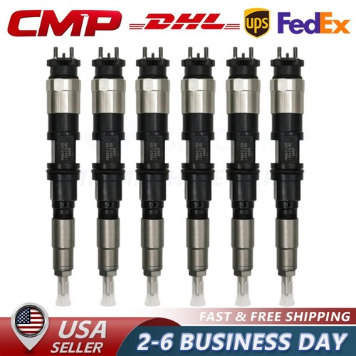 6pcs Fuel Injectors 095000-6500 RE529117 For John Deere 4.5L 4045 6.8L ...