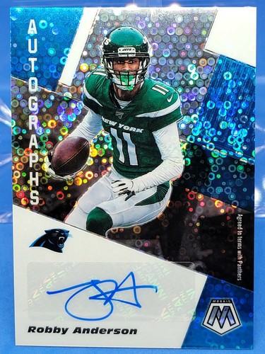 2020 Panini Mosaic Robby Anderson Autographs Mosaic SILVER DISCO ...