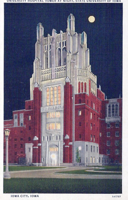 State University of Iowa Hospital Tower at Night Iowa City Iowa ...