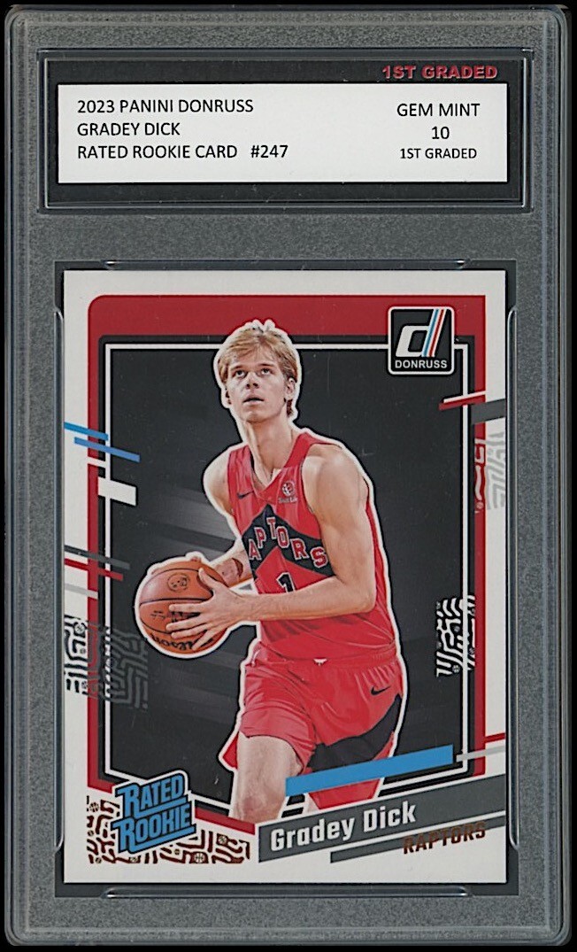 2023-24 Gradey Dick Panini Donruss 1st Graded 10 Toronto Raptors NBA ...
