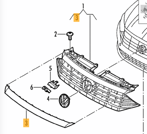 17A853053 2ZZ VOLKSWAGEN GENUINE OEM JETTA DECORATIVE CHROME MOLDING ...