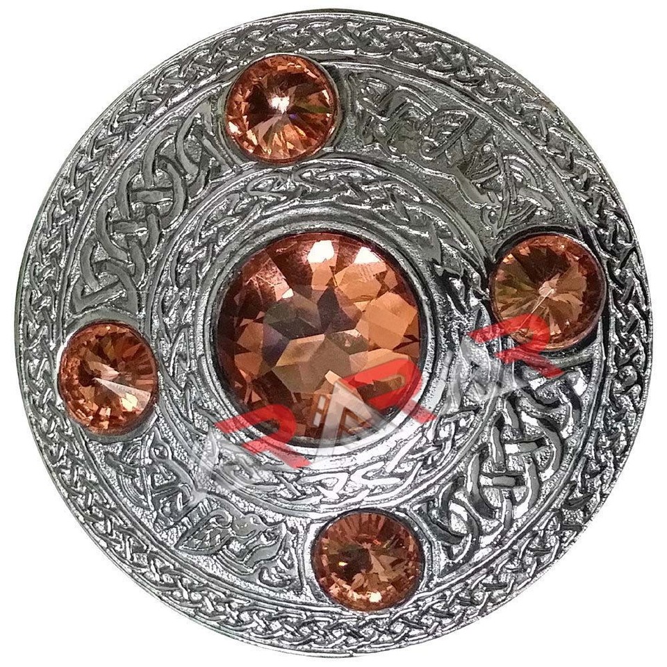 Scottish Kilt Fly Plaid Brooch Kilt Brooches Celtic Chrome Finish 5 ...