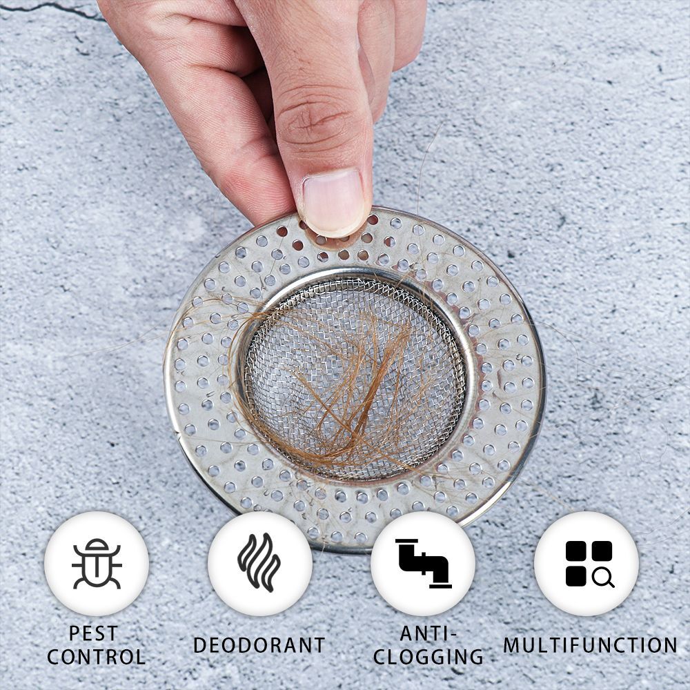 Up Stainless Steel Anti Clog Sink Strainer Waste Catcher Mesh Trap ...