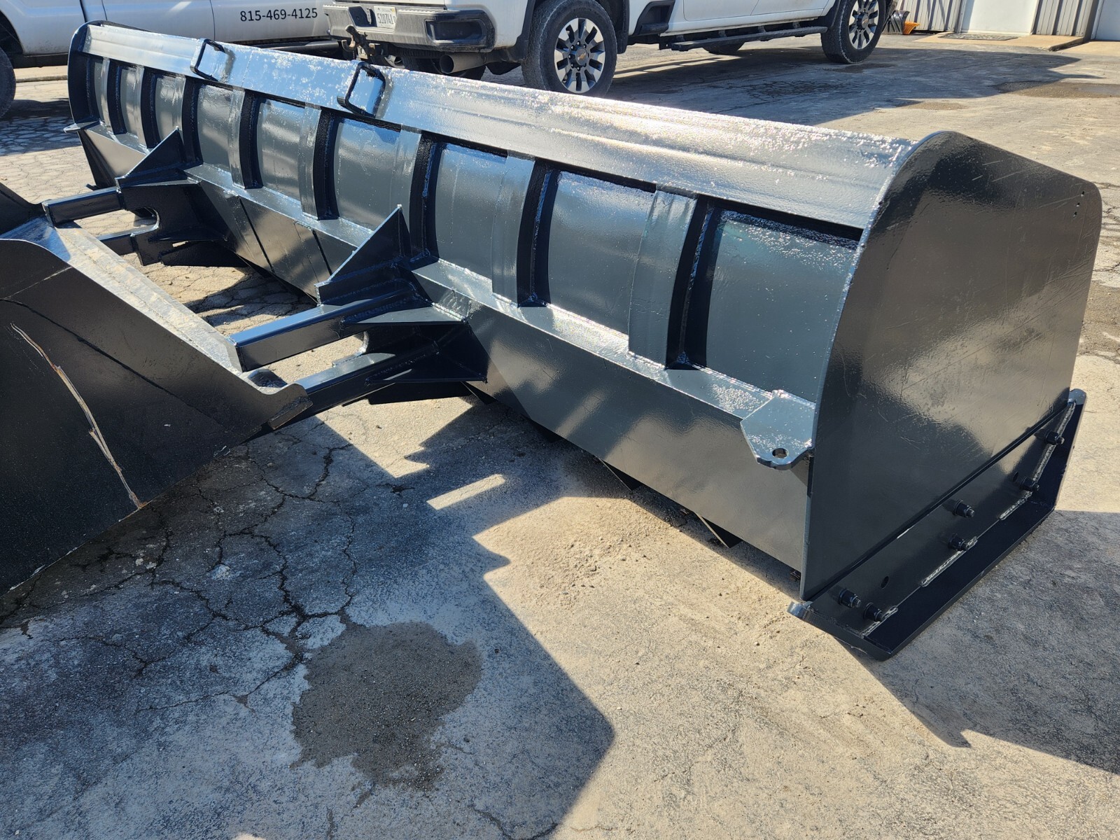 14' Protech Wheel Loader Bucket Chain Mount Snow Pusher Box Plow HD ...