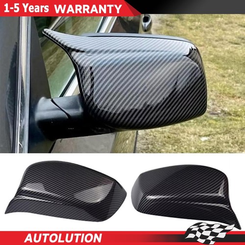 2X Mirror Cover Cap Carbon Fiber 51167078359 For BMW 5 Series E60 E61 ...