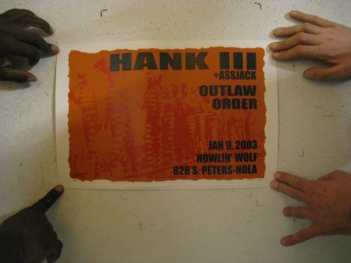 Hank Williams III Outlaw Order Poster Signed and Numbered January 9 ...