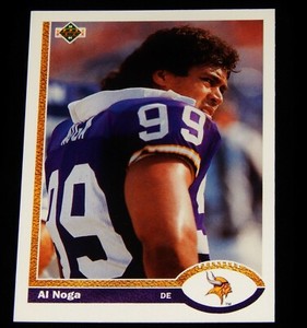 Vintage Football Card,1991,NFL, UPPER DECK, MINNESOTA VIKINGS, Al Noga ...