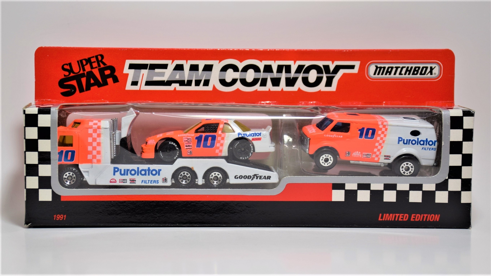 Matchbox TC056 1/64 Scale Super Star Team Convoy Purolator Diecast ...
