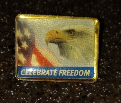 Celebrate Freedom Lapel Pin American Flag and Eagle | eBay