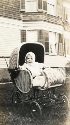 P463 Vtg Photo "BILLY" IN HIS WICKER STROLLER c 1921 | eBay