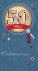 50th Happy Birthday Card 50 Today Congratulations Rosette Design | eBay UK