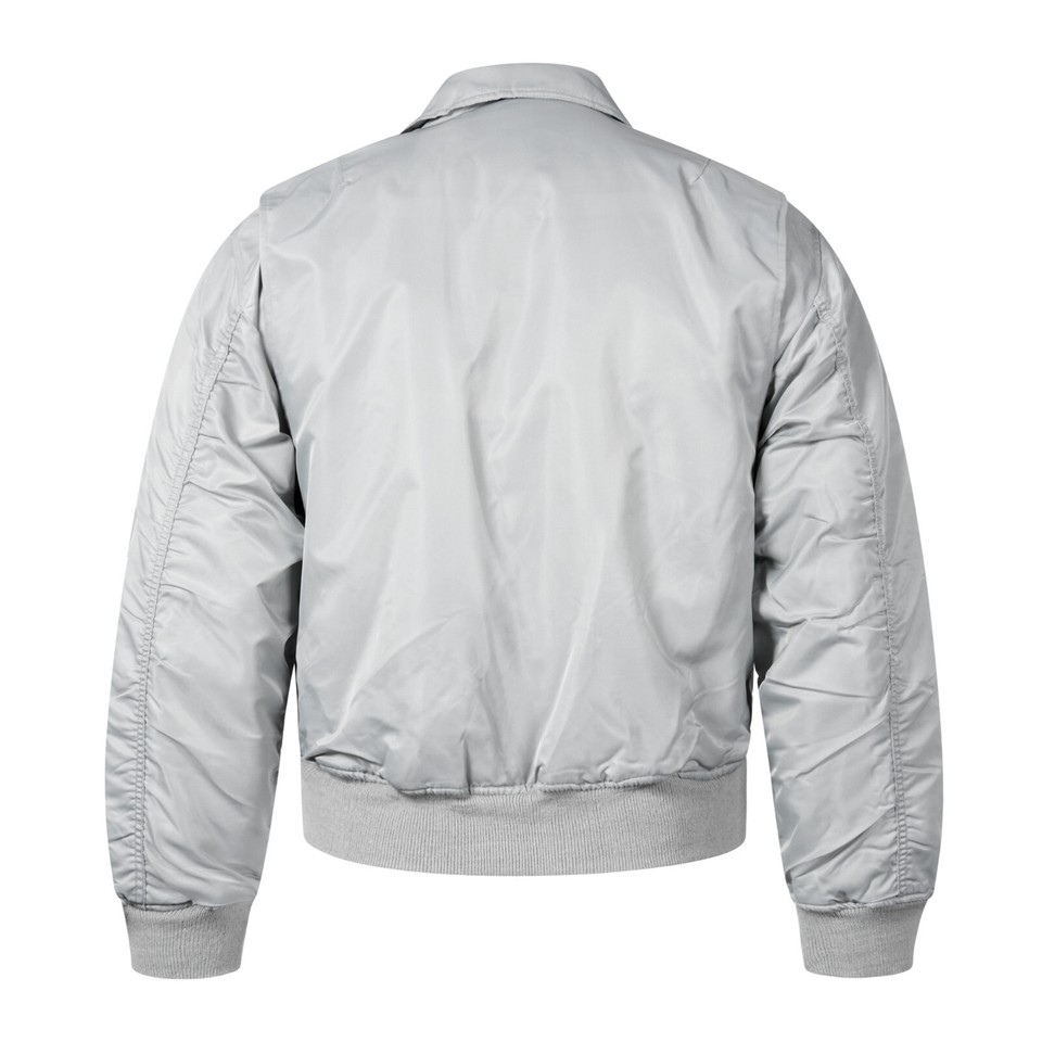 Bomber Jacket MA2 Flight Padded CWU Military Lined Pilot Coat Silver ...
