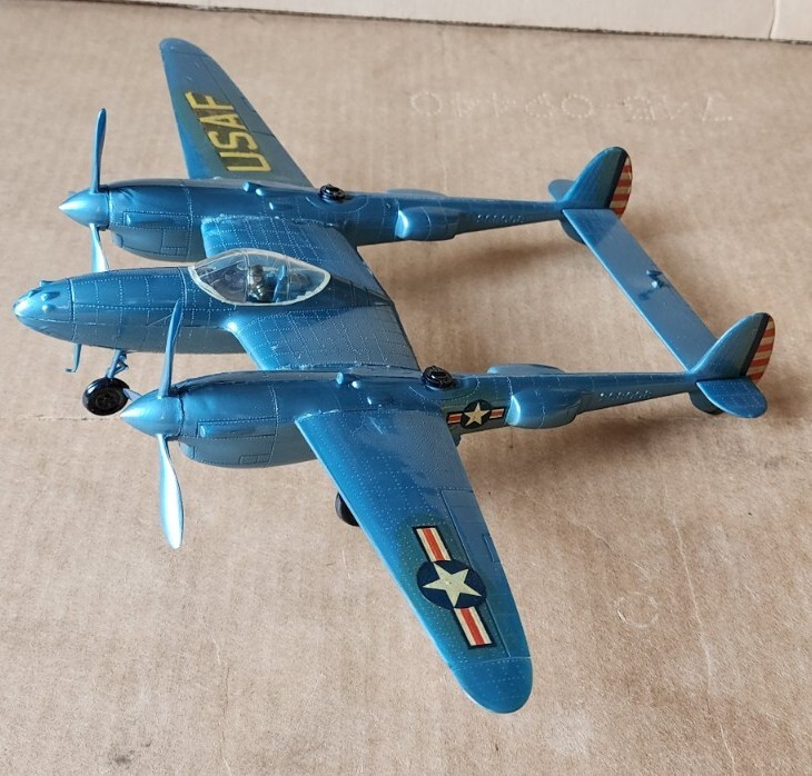 Vinrage Aurora 1955 P-38 Model Built Plane Blue Kit Original- | eBay