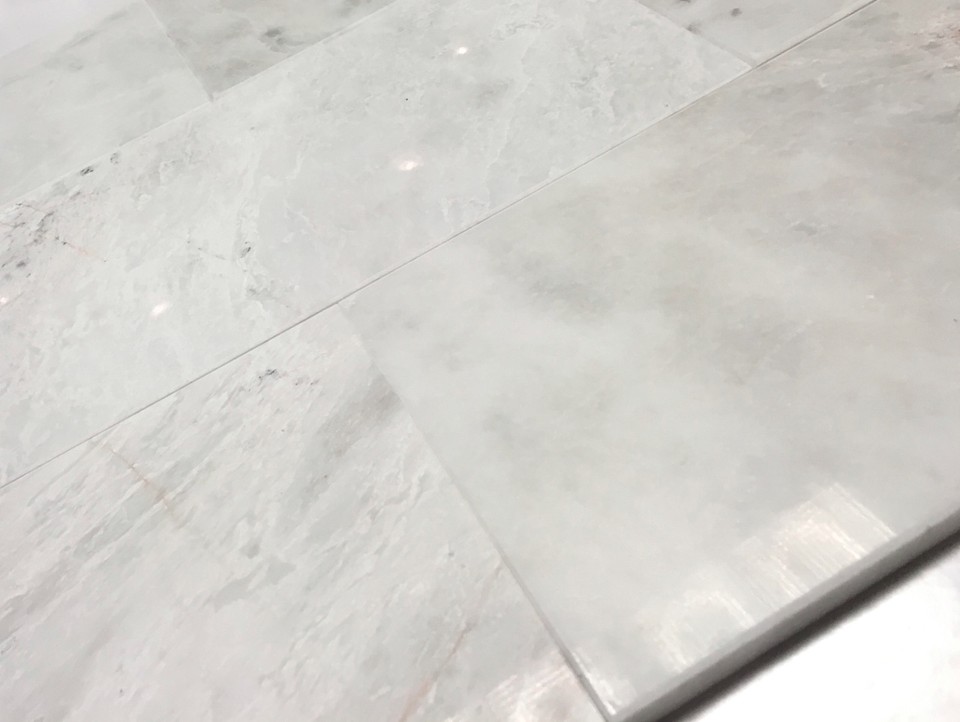 Glacier White 6x12 Polished Beveled Marble Tile Floor Wall Backsplash ...