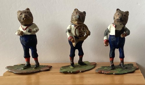 Painted Lead Band Figures X3 possibly George Heyde? Lead Nodders MS 5/ ...