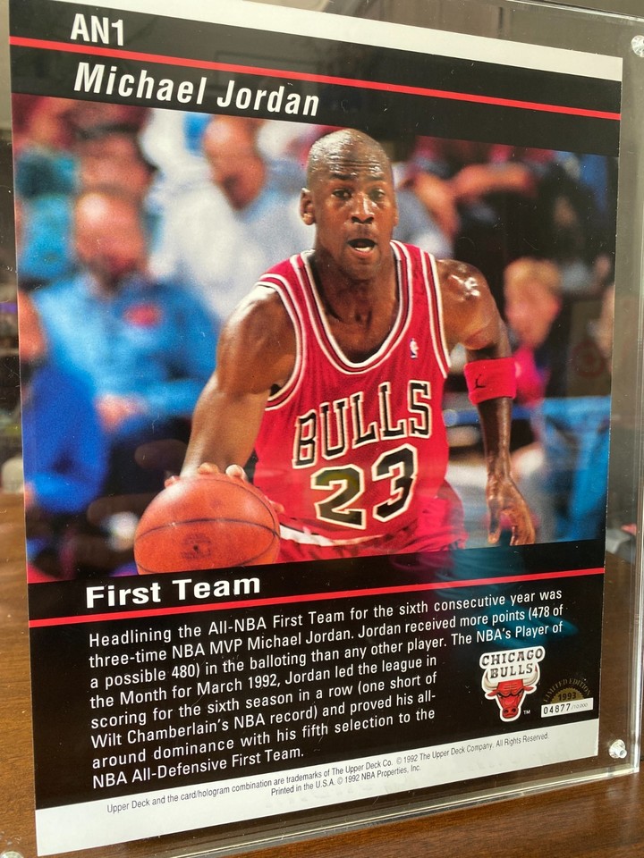 1992-93 Framed Upper Deck Michael Jordan AN1 OVERSIZED Card | eBay