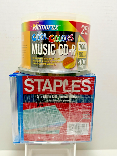 Memorex Music CD-R 25 Pack 700MB 80 Minute 40x Speed Cool Colors ...