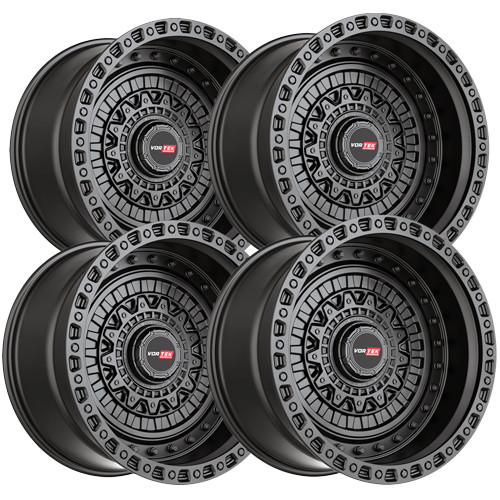 (Set-4) Vortek VRD-703 20x12 6x135/6x5.5" -44mm Matte Black Wheels Rims ...