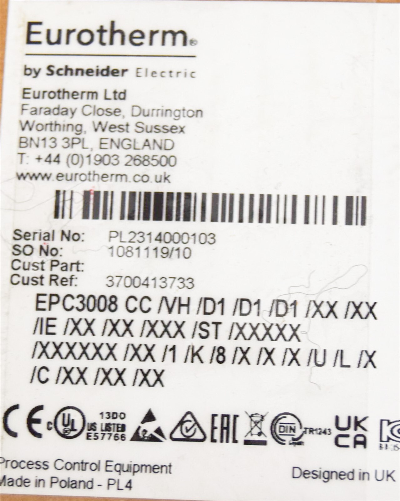 EuroTherm EPC3008 Temperature Controller (S14) | eBay