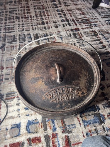 VTG WENZEL 1887 Cast Iron Dutch Oven 12" | eBay