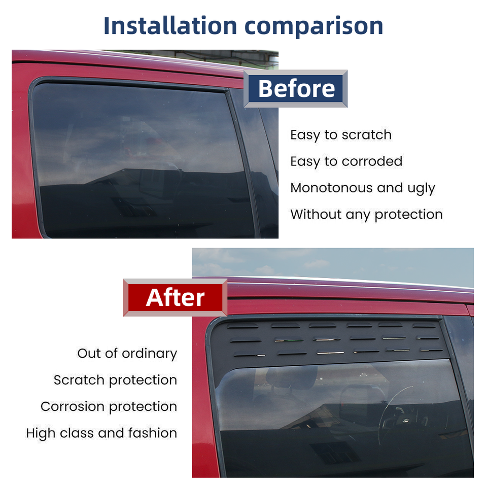 2X Rear Window Glass Louver Air Vent Panel For Ford F150 2015-2023 ...