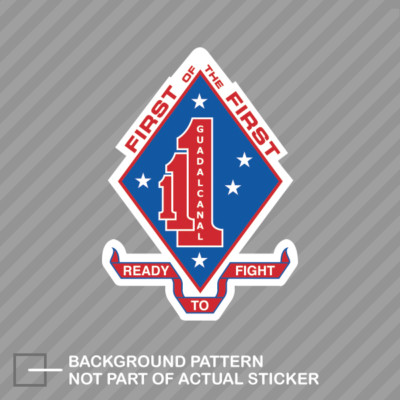 1st Battalion 1st Marine Regiment USMC V2 Sticker Decal Vinyl Marines ...