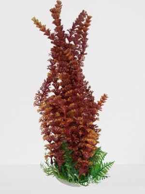 Red Brown Aquarium Plant with Base 12 Inch Tall, Fish Tank Foliage ...