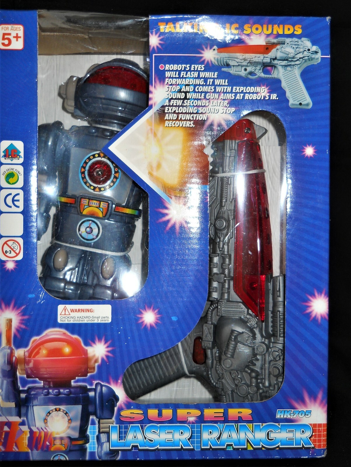 Vintage Super Laser Ranger Robot Ho-Kai Toys HK-705 Talking IC Sounds NIB!