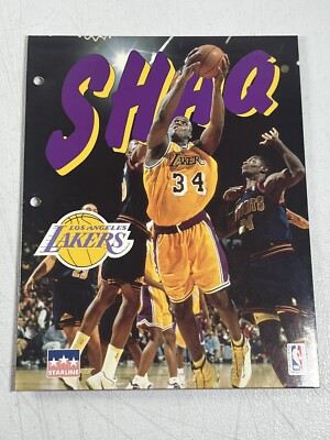 VINTAGE 1997 SHAQUILLE O'NEAL SHAQ LOS ANGELES LAKERS STARLINE FOLDER ...