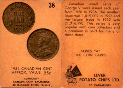 FC Card, Lever Potato Chips, Canada Coins & Currency, 1960, #38 | eBay