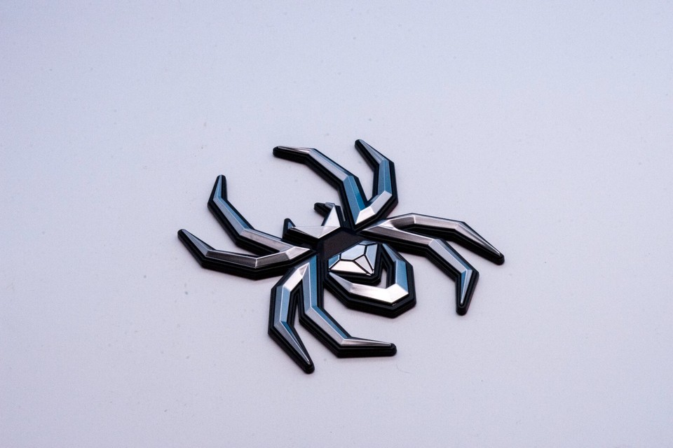 2 X Silver Black Spider Emblem Fit F-150 Silverado Sierra RAM Black ...