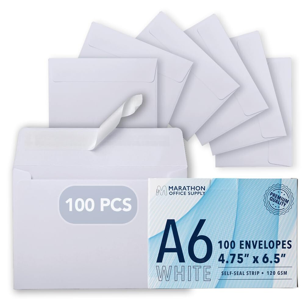 MOS A6 Invitation Envelopes – 4-3/4" x 6-1/2" White Mailing Envelopes ...