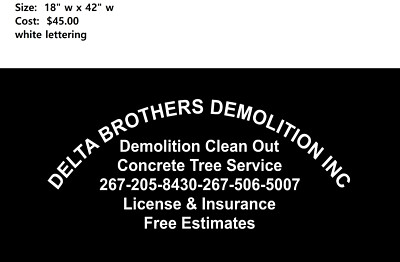 CustomTruck Lettering Vinyl Decal Back Window 6 Lines Delta Brothers ...