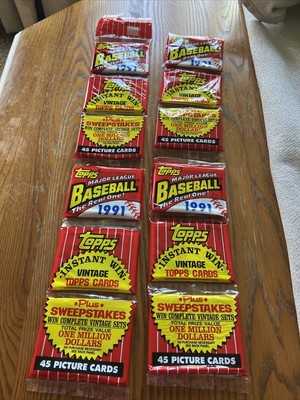 Topps 1991 Major League Baseball The Real One! Cards Sealed 4 Packs | eBay