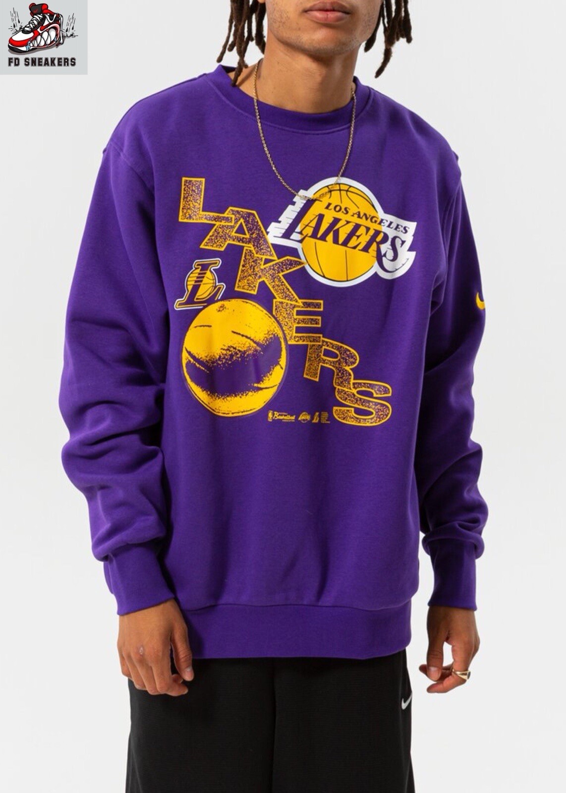 NIKE NBA LOS ANGELES LAKERS COURT BASKETBALL MEN SWEATSHIRT MEDIUM ...