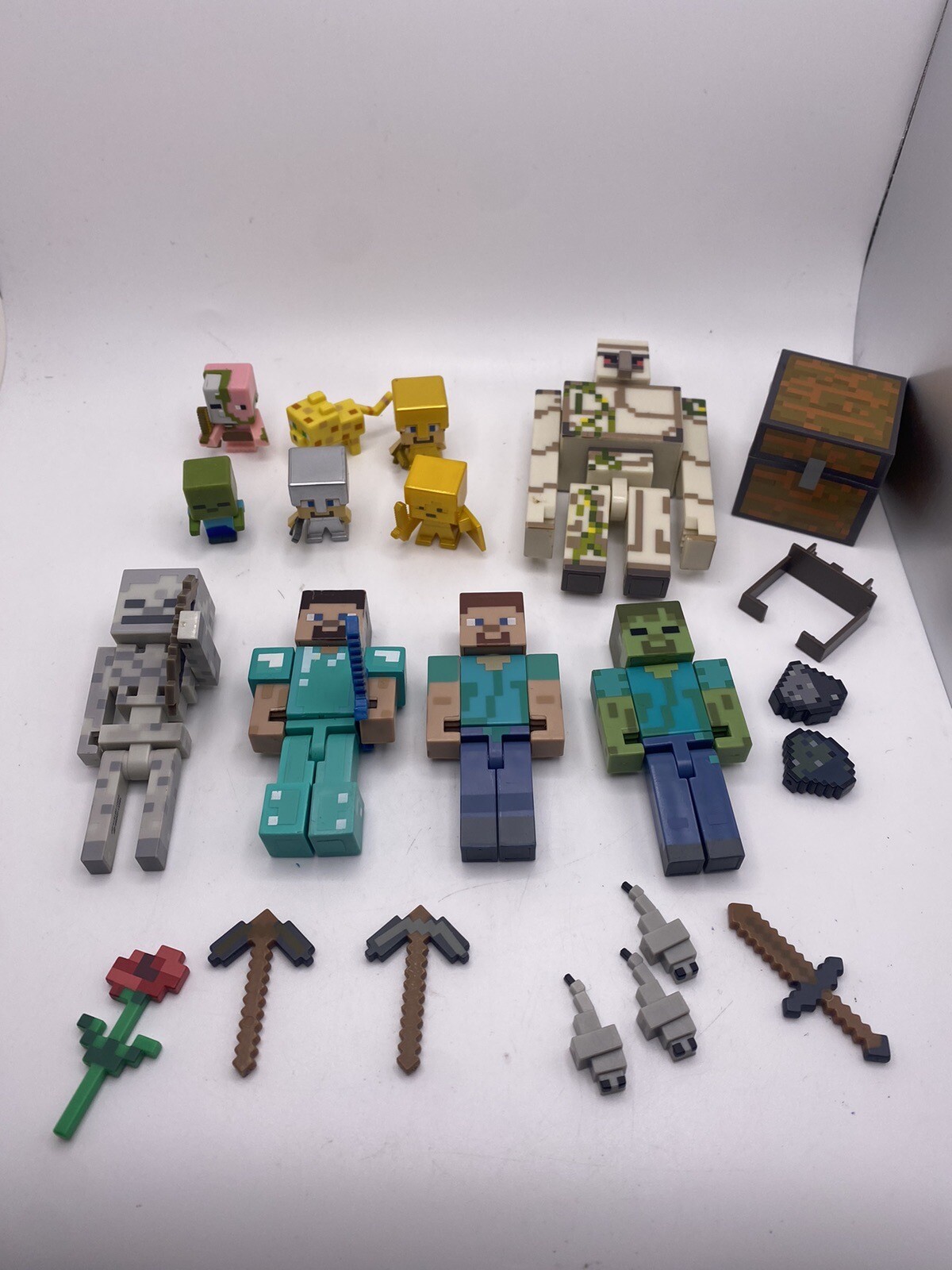 Lot of Plastic Minecraft Toys Action Figures 1” To 4” Figures | eBay
