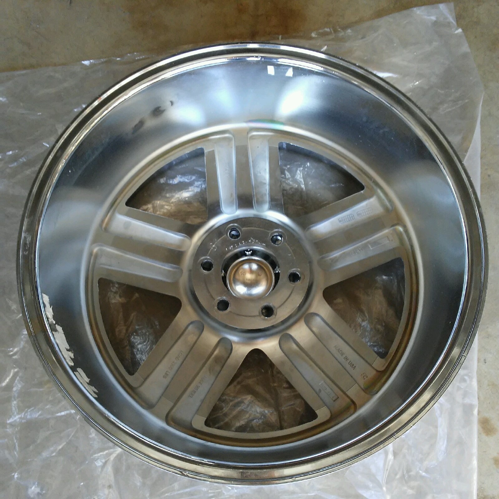 22x9.5 Driv Tux 6x135 +20mm chrome wheel 87.1 center bore [SINGLE WHEEL ...