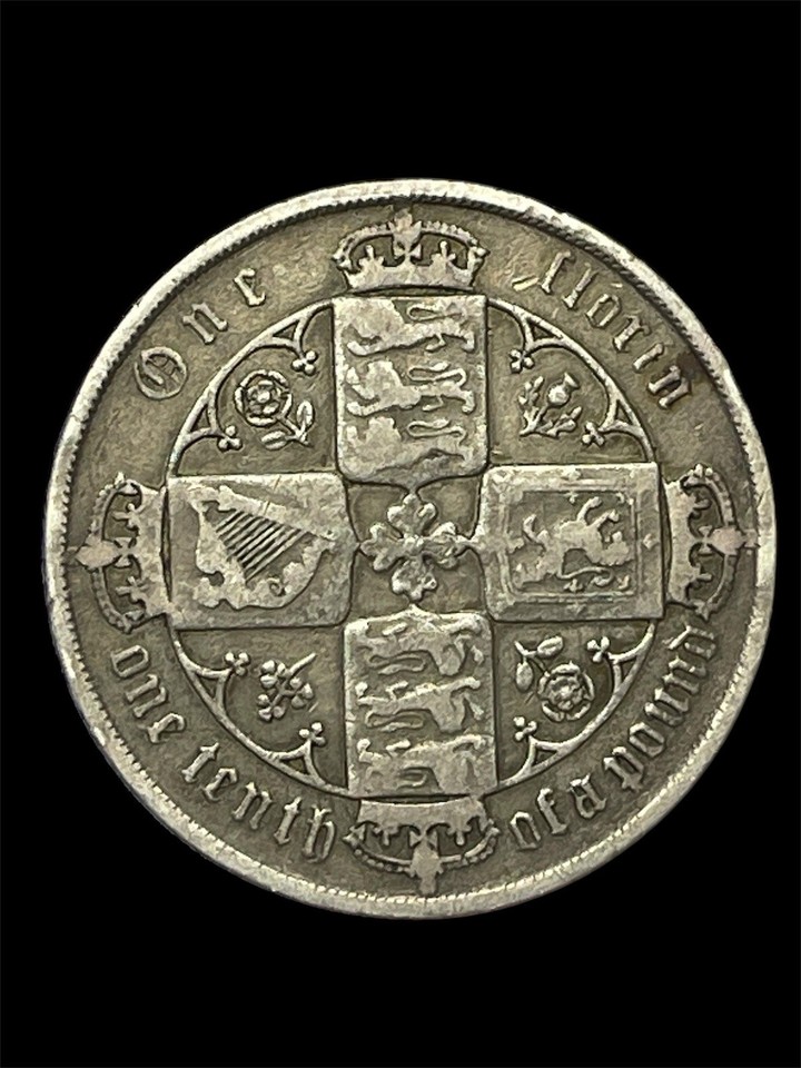 Queen Victoria Silver Gothic Florin Coin 925 MDCCCLXXXVI Rare Date Coin ...