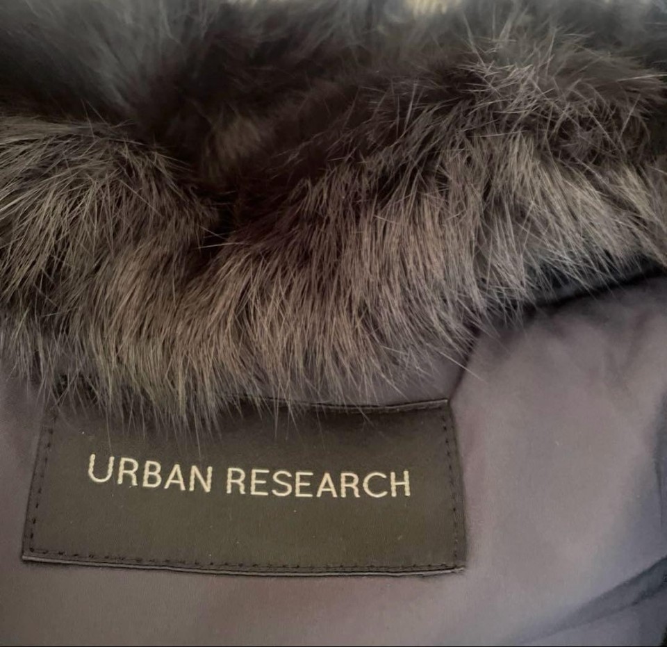 Long down coat rabbit fur black | eBay