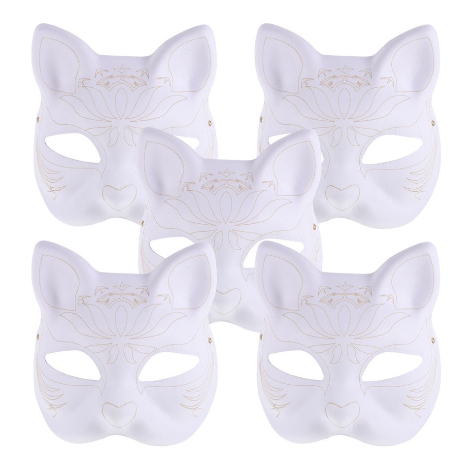 5 Pcs Paper Masks to Decorate Plain White Carnival Hand Painting | eBay UK
