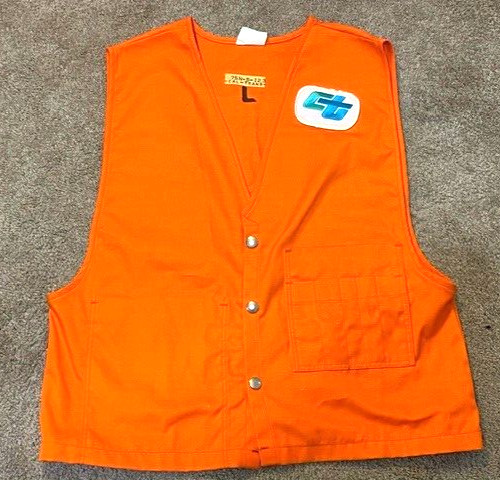 Vintage Caltrans Orange Safety Vest Transportation sz… - Gem