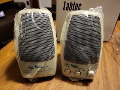 New Labtec Computer Speakers LCS-150 w/ cables Optional AC adapter NOT ...