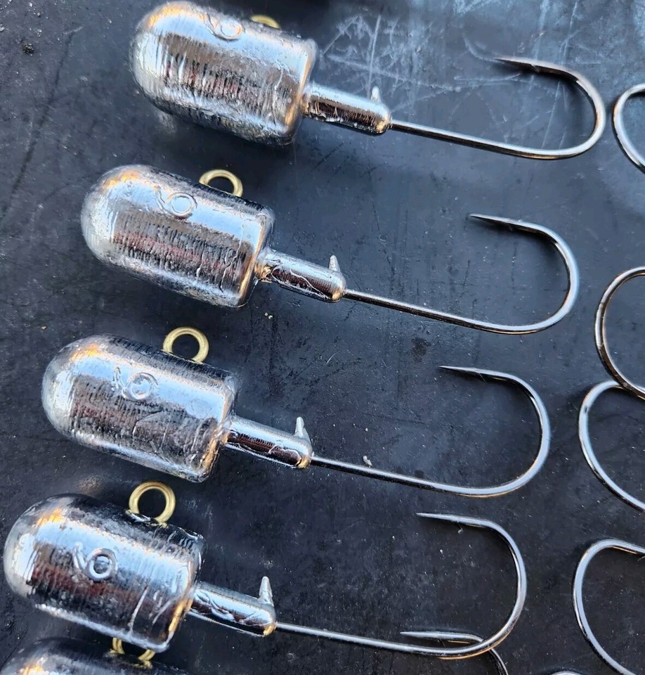 12 bullet jig heads 6 & 8oz 8/0 BN mustad hook Rockfish halibut lingcod ...