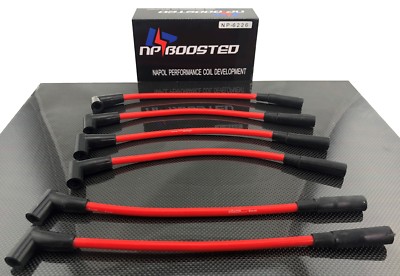 6 Pack Ignition Coil Wire Set 8mm Universal Valve Cover Custom Mounted ...