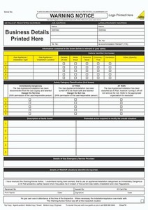 Gas Safe Officially Licensed Personalised Warning Notice Pad | eBay
